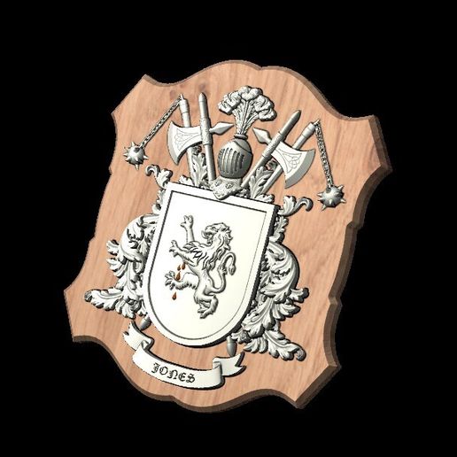 🧥 JONES COAT OF ARMS・ STL File for 3D printing, CNC machining - Laser ...
