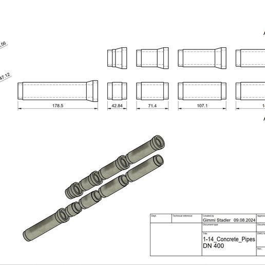 🚜 1/14 - Concrete Pipes DN 400 FOR RC MODELS・ OBJ File for 3D printing ...