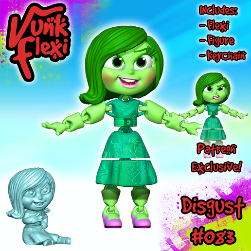 🗝️ Disneys Inside Out Character Bundle MultiColor Flexi Print-In-Place ...