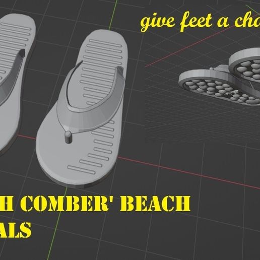 OBJ file 'beach comber' sandals 🏖️ ・Model to download and 3D print・Cults