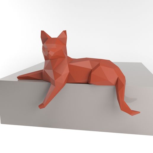 STL file Cat lying low poly 🐱 (OBJ)・3D printing model to download・Cults