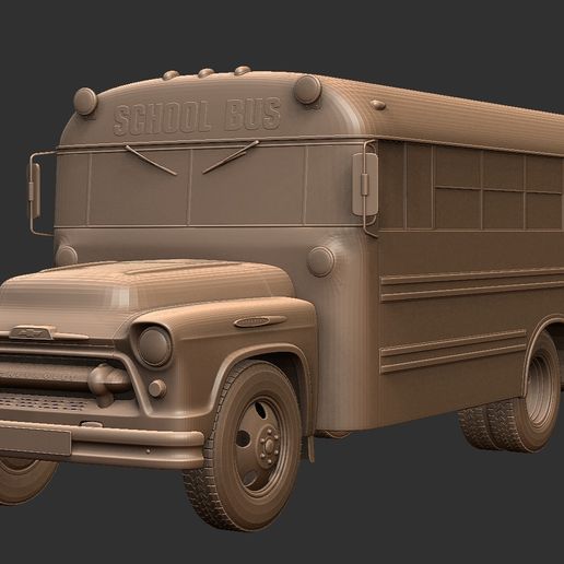 🚙 1956 Chevrolet 4500 School Bus - Vintage American Classic 3D Print ...