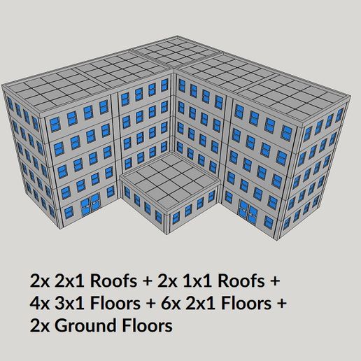🏢 6mm Modular Apartment Block System・ 3D File for 3D printing・Cults