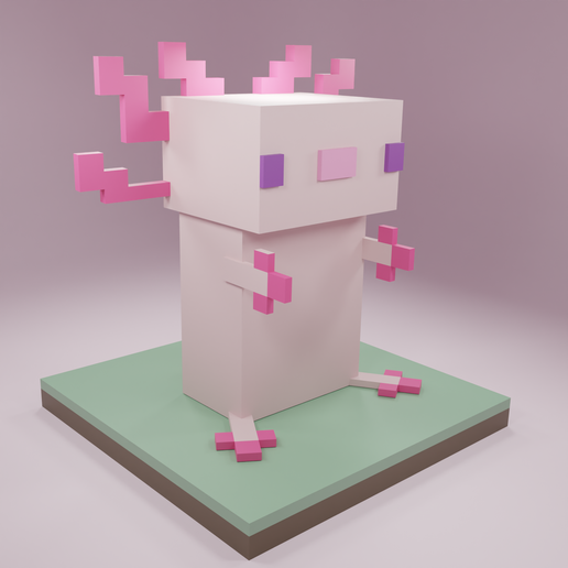 🦎 minecraft axolotl・ STL File for 3D printing・Cults