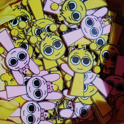🔑 SPRUNKI PINKI STL 3D KEY CHAIN・ STL File for 3D printing・Cults