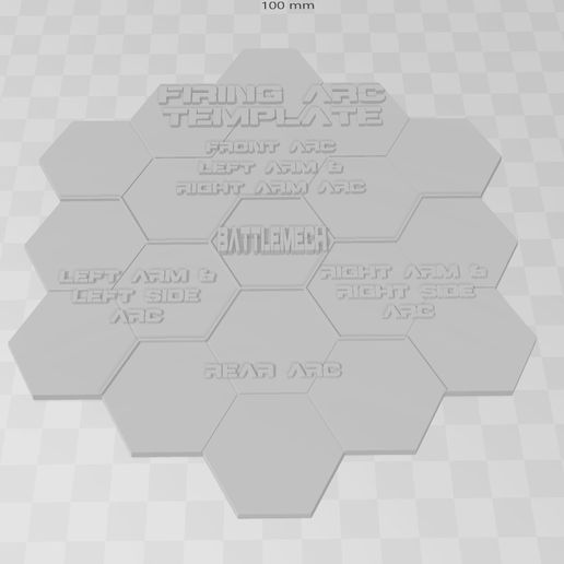 ♟ Battlemech Firing Arc template・Free STL File for 3D printing・Cults