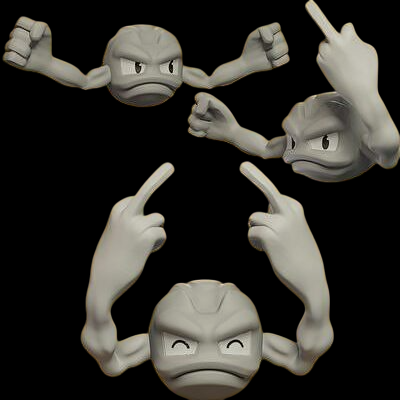 🐉 GEODUDE POKEMON X3・ OBJ File for 3D printing・Cults