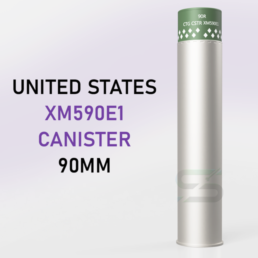 🔫 XM590E1 90MM Antipersonnel Canister Round (United Sates Ammunition ...