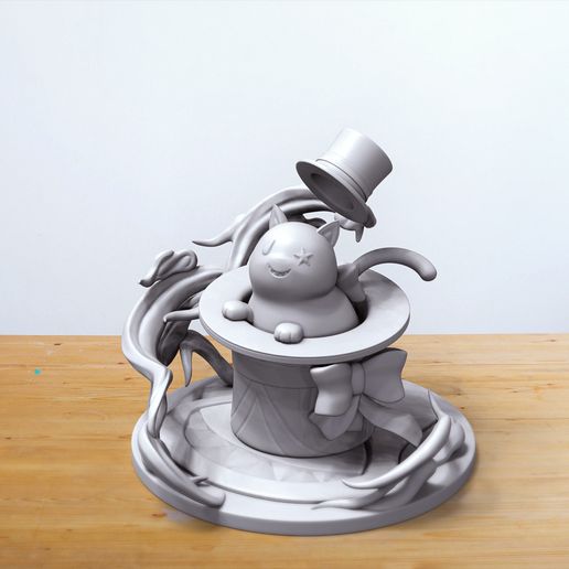 🎩 Lyney's hat cat fanart figurine・ 3D File for ・Cults