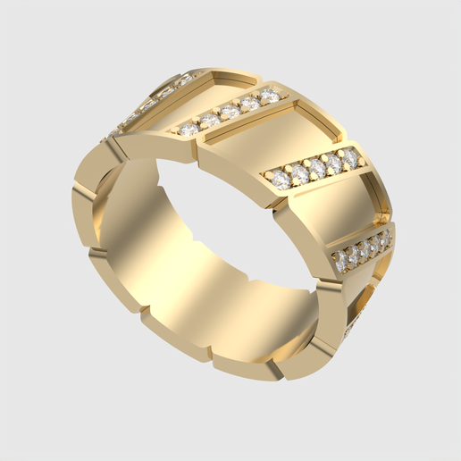 3D file Modern Geometric Band Ring 3D print 💍 ・3D printing idea to ...