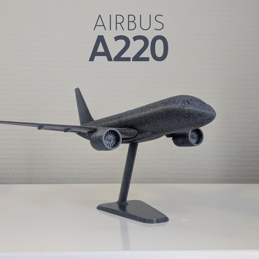 ️ Airbus A220-100 - 1:144 - Free・Free STL File for ・Cults