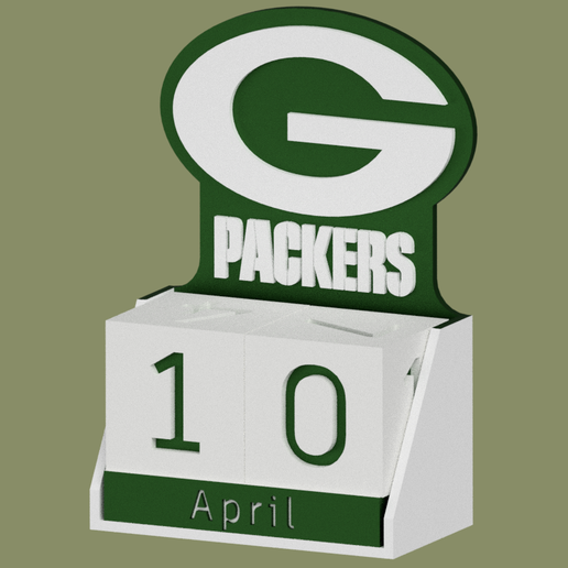 📅 GREEN BAY PACKERS NFL DESKTOP CALENDAR・ STL File for 3D printing・Cults