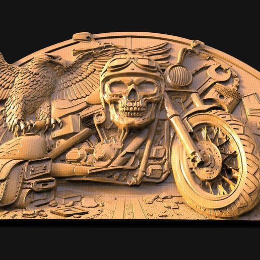 💀 biker skull CNC・ STL File for 3D printing and CNC machining - Laser ...