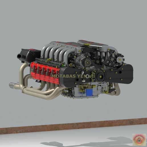 💭 FERRARI 512 TR - ENGINE・ STL File for 3D printing・Cults