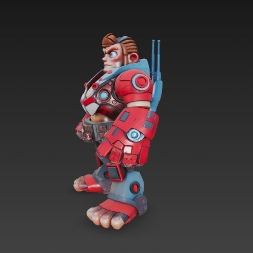 🎠 Mecha Armored Powerhouse – 3D Printable Stylized Warrior・ STL File ...