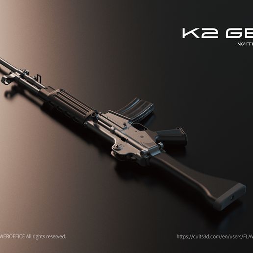 🔫 K2 GBBR V (K2 에어소프트 가스건 한국어 각인버전)・ 3D File for 3D printing・Cults