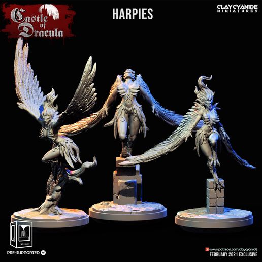 👾 Harpies・ 3D File for 3D printing・Cults