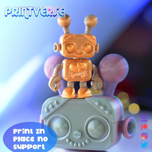 👶 Flexy Baby Bot Print In Place No Supports 3MF Included・ 3D File for ...