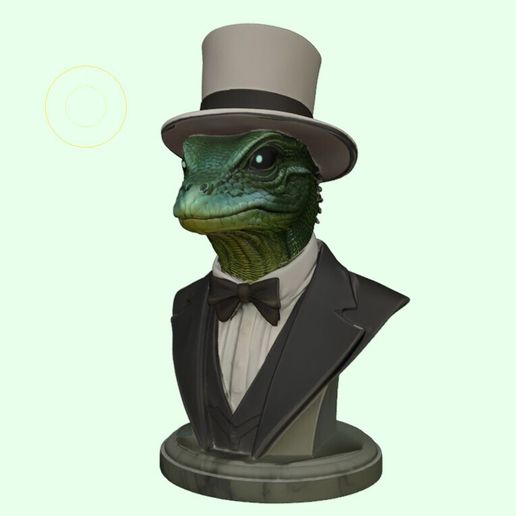 🦎 Lizard Noble Bust・Free STL File for 3D printing・Cults