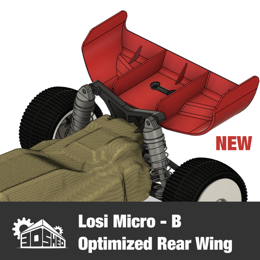 🪶 Losi Micro B Optimized Rear Wing・ STL File for 3D printing・Cults