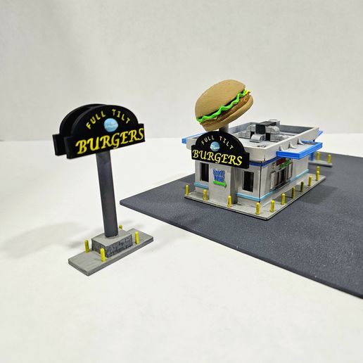🏘️ HO SCALE / FAST FOOD RESTAURANT / DRIVE THRU・ STL File for ・Cults