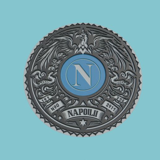 🏈 Napoli Football Medallion CNC Napoli 3d CNC Model Stl Obj・ 3D File ...