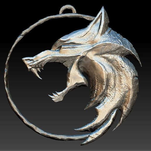 🐺 Witcher amulet - WOLF・ STL File for ・Cults