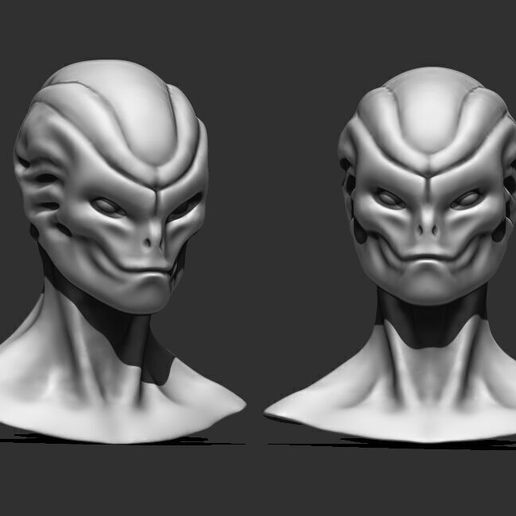 👽 Alien Bust 9 - Detailed Alien Bust - 3D Model for Printing 3D print ...
