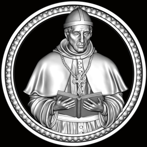 STL file Saint Pope Gregory The Great Bas Relief Pendant ⛪ (OBJ)・3D ...