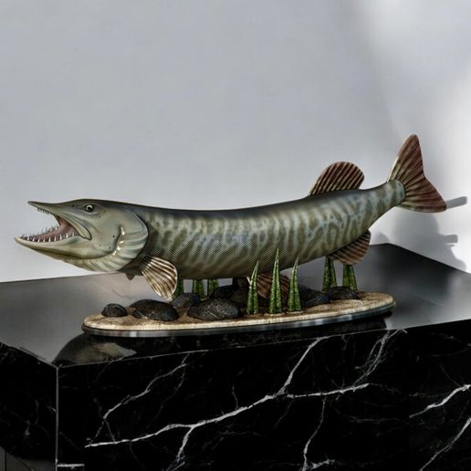 Archivo STL fish pike muskellunge muskie / Esox masquinongy statue in ...