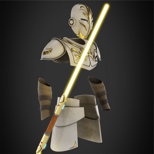 🕍 Jedi Temple Guard Full Armor and Lightsaber for Cosplay・ STL File for ...