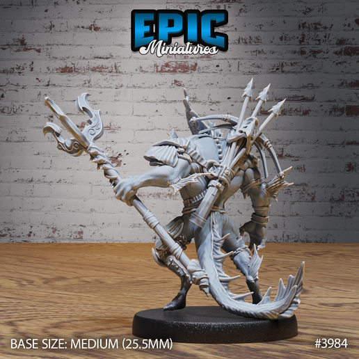 3D file Merfolk Champion ‧ DnD Miniature ‧ Tabletop Miniatures ‧ Gaming ...