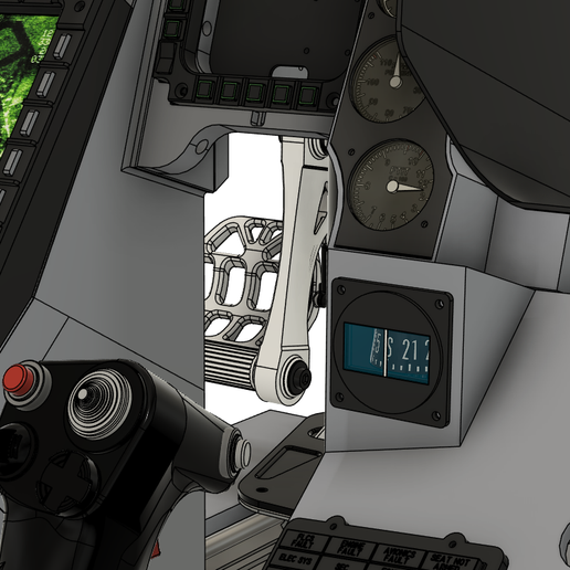 ️ F-16 Cockpit Right Aux console: Compass・ STL File for 3D printing・Cults