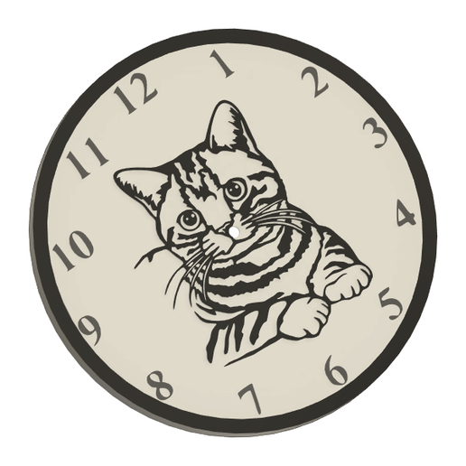 STL file Cat clock 🐱 ・3D print design to download・Cults