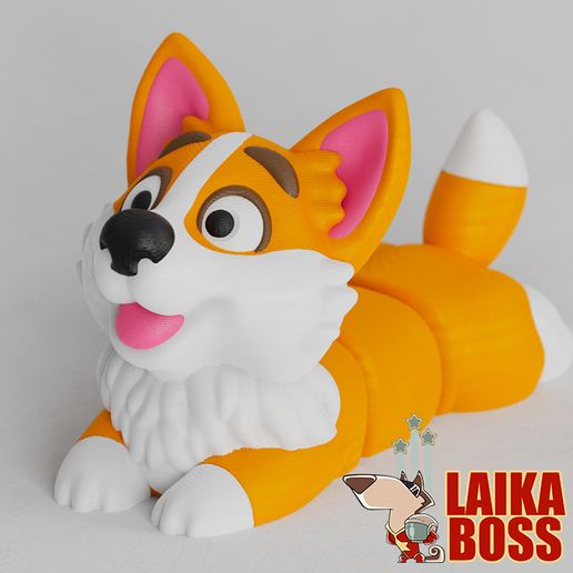 🐕 Flexi Cute Corgi Articulated・ STL File for 3D printing・Cults