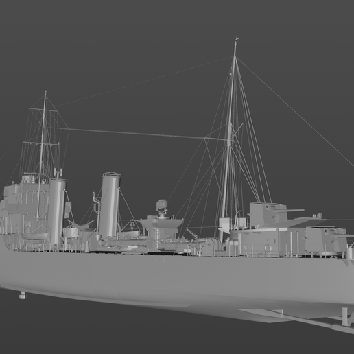 🚢 3D model of the British destroyer Acasta・ OBJ File for 3D printing・Cults