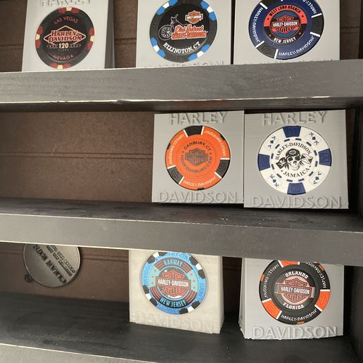 🏍️ Harley Davidson Collectable Poker Chip Display Stand・ STL File for ...
