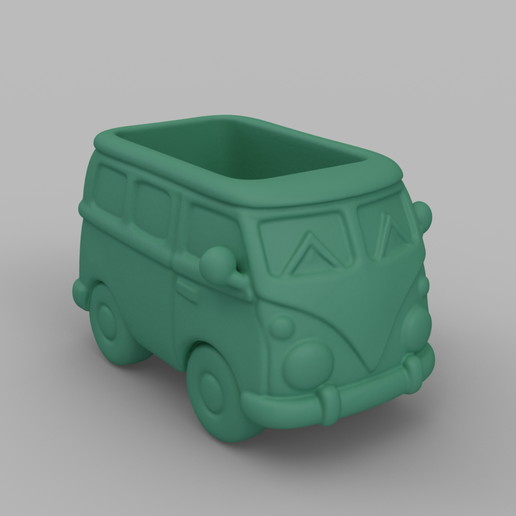🚗 Retro Volkswagen T1 Planter・ STL File for 3D printing・Cults