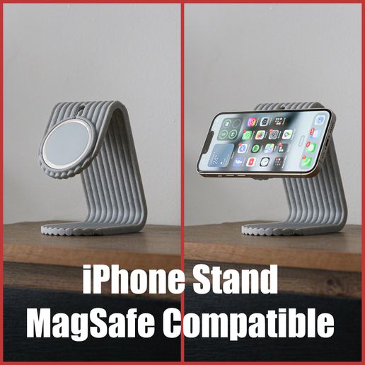 STL file iPhone Charger Station Stand | Wireless Dock for MagSafe ...