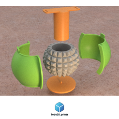 STL file DECORATIVE SPHERICAL FLOWER POT AND FOR MAKING SILICONE MOLDS ...