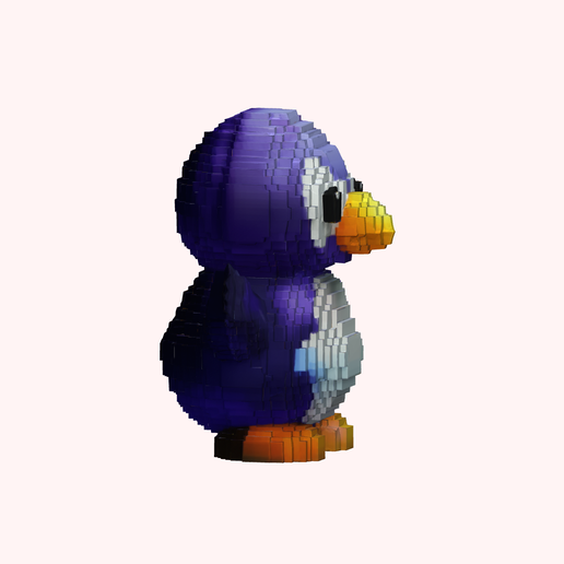 STL file pixel penguin figurine 🐧 ・3D printable model to download・Cults