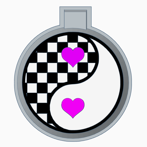 ☯️ Checkered Ying Yang Hearts Freshie Mold・ STL File for 3D printing・Cults