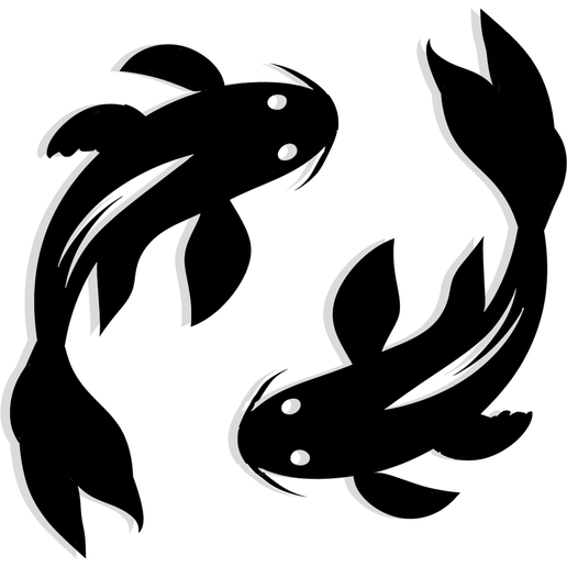 🐠 two koi fish 1 - 2D/3D Wall Art STL+SVG For CNC Router, Plasma ...