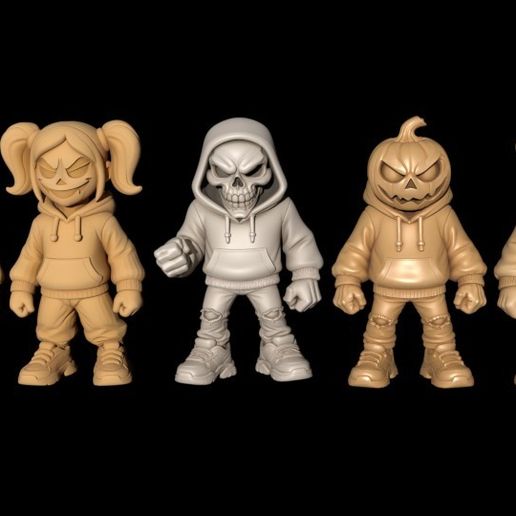 🎃 Halloween Street Pack - 5 horrific STL characters (Clown, Skeleton ...