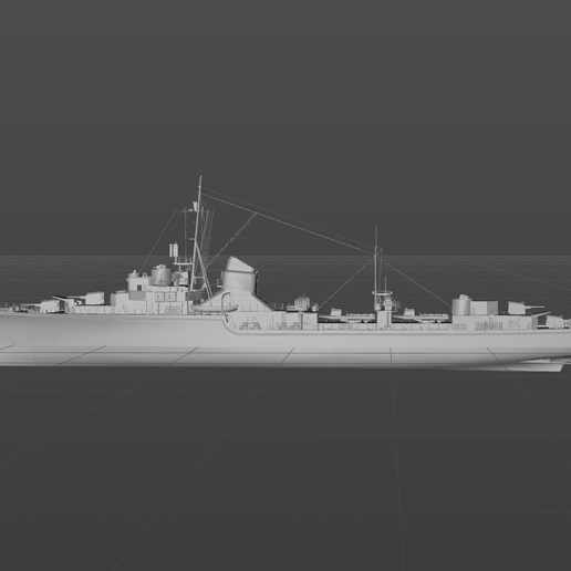 🚢 German T-61 destroyer 3D model material・ OBJ File for 3D printing・Cults