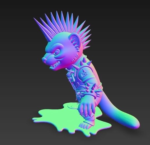 🧑‍🎨 Punk Weasel Figure – 3D Printable STL Model – Rebellious Graffiti ...