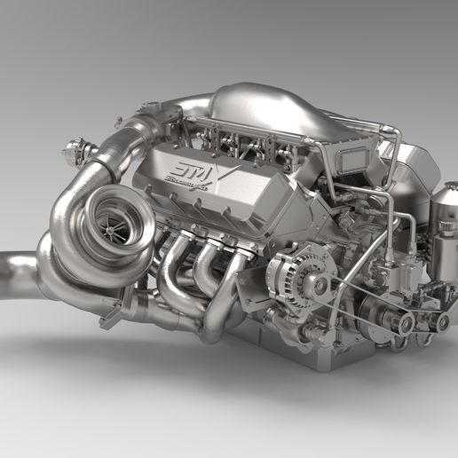 🚙 ver.2! 4500HP SMX Steve Morris Racing Twin Turbo Billet v8 Engine 1/8 ...
