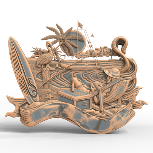 📁 3D Model STL File for CNC Router Laser & 3D Printer 2896. BEACH SIGN ...