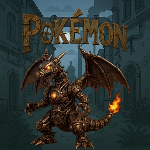 🐉 Steampunk Charizard・ STL File for 3D printing・Cults