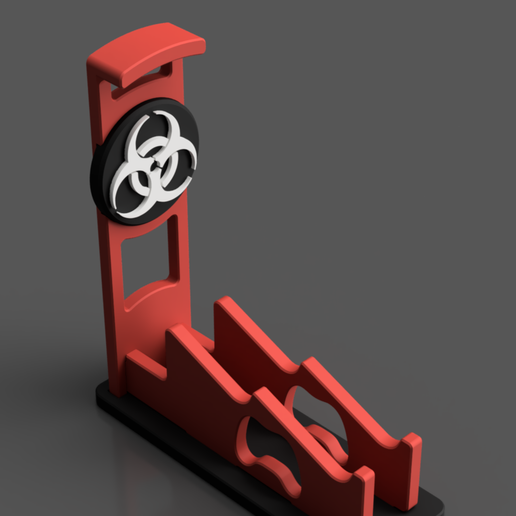 STL file Biohazard Dual Controller & Headset Stand ☣️ ・Model to ...
